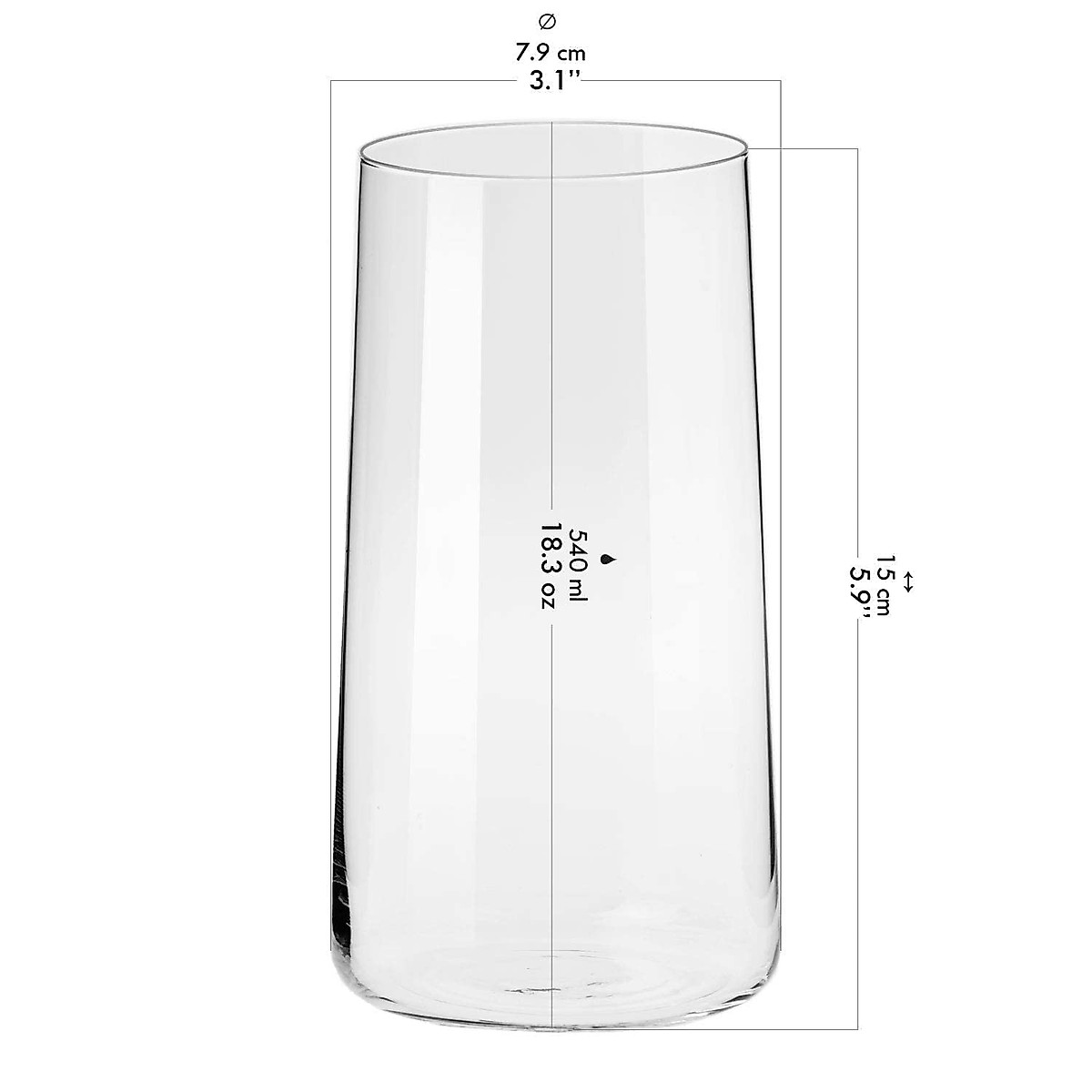 Krosno Glasses Set | 6x Red Wine Glasses 16.6 oz + 6x Tall Water Juice Drinking Glasses 18.3 oz | Crystal Glass | Perfect for Home, Restaurants and Parties | Dishwasher Safe