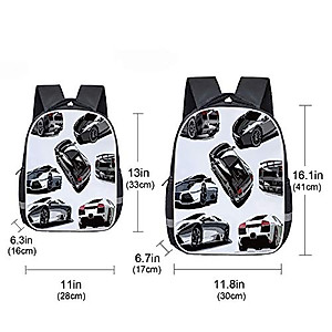 Fashion Elementary Student School Bags- Cool Sports Car Pattern Every Boy's Dream, Durable School Backpacks Outdoor Daypack Travel Packback for Kids Boys Girls