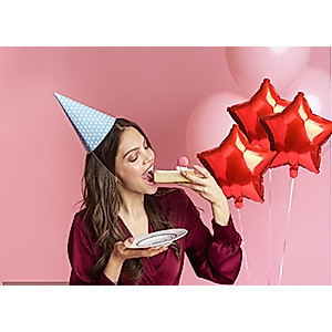 18 Inch Red Star Balloons, Aluminum Foil Balloon Mylar Balloon for Birthday, Wedding, Baby Shower, Party Decoration,10Pcs