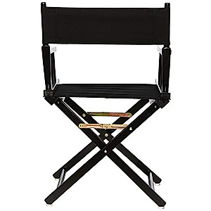Casual Home Director's Chair ,Black Frame/Black Canvas,18" - Classic Height