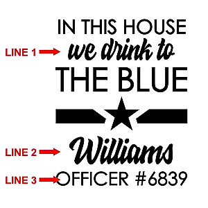 In This House Thin Blue Line Custom Square Whiskey Glass (Personalized Product)