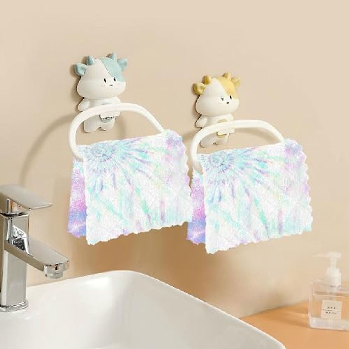 FRODOTGV Colourful Tie Dye Wheel Print Microfiber Cleaning Cloths Holiday Hawaiian Tea Towels Terry Dish Cloths for Kitchen Kitchen Hand Towels Cute