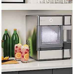 GE Profile Opal | Countertop Nugget Ice Maker with Side Tank | Portable Ice Machine with Bluetooth Connectivity | Smart Home Kitchen Essentials | Stainless Steel Finish | Up to 24 lbs. of Ice Per Day