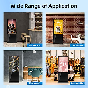 QIXZOCV 54 Inch Indoor Floor Standing Digital Signage Advertising Display Kiosk LCD Screen Commercial Totem Android System Vertical Poster with Auto Media Player