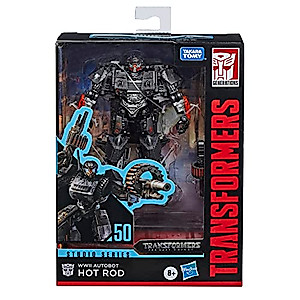 Transformers Toys Studio Series 50 Deluxe The Last Knight Movie WWII Autobot Hot Rod Action Figure - Ages 8 & Up, 4.5"