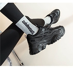 Tzsaixeh Women Walking Sneakers Casual Comfortable Breathable Lightweight Mesh Non Slip Fashion Shoes (Color : Black, Size : 5.5)