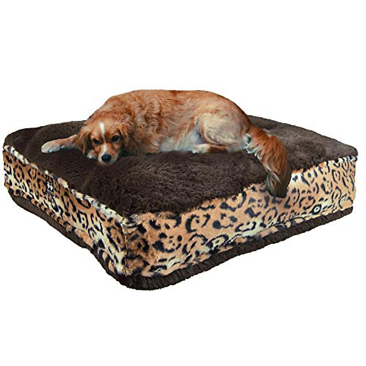 Bessie and Barnie Chepard/Grizzly Bear Luxury Shag Extra Plush Faux Fur Rectangle Pet/Dog Bed (Multiple Sizes)