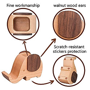 Artinova Elephant Wooden Pen Cup Pencil Holder for Desk Decor Desk Organizer with Cell Phone Stand ARTA-0057