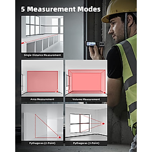MiLESEEY Laser Measure,Mini Portable Laser Measurement Tool with Alloy Housing Design,Rechargeable,Backlit Display,M/in/Ft Unit Switching,Pythagorean Mode, Measure Distance, Area and Volume (98 Feet)