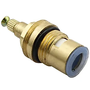 Faucet Valve Ceramic Stem LQ Industrial 1Pair 20 Teeth Ceramic Disc Cartridge G1/2" Replacement Brass Faucet Valve for Bathroom Kitchen