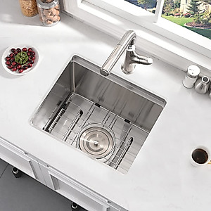 Stainless Steel Undermount Bar Sink Workstation-Bokaiya 13 Inch Undermount Wet Bar Sink 16 Gauge Single Bowl Small Bar Prep Sink with Cutting Board