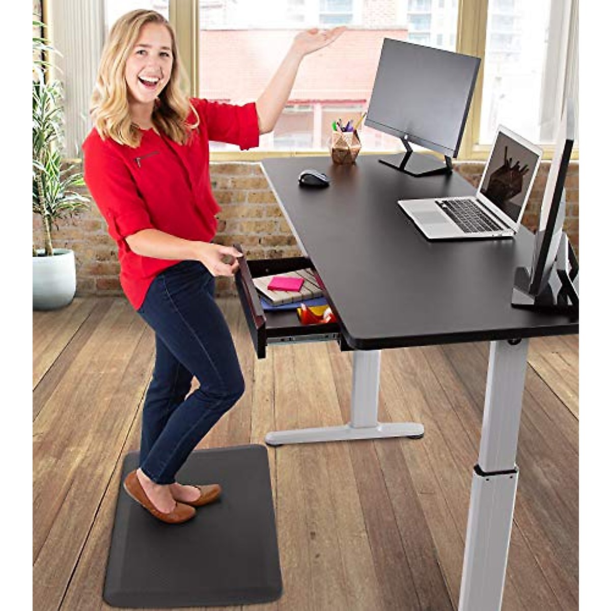 Stand Steady Attachable Under Desk Drawer | Pull-Out Storage Organizer with Smooth Sliding Tracks | Spacious Storage Drawer Easily Mounts to Desks and Workstations (Black / 17.5 x 11.5)