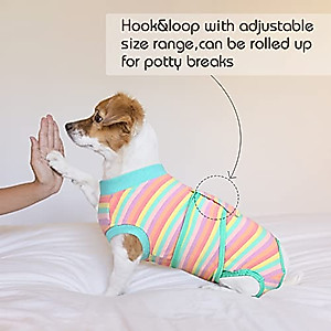 FUAMEY Recovery Suit for Dogs Cats After Surgery,Soft Breathable Pet Bodysuit E-Collar & Cone Alternative Surgical Suit Puppy Wear, Anti Licking Wounds Doggie Onesie for Small Medium and Large Pets