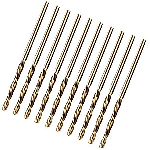 Metric 1.7mm Diameter Twist Drill Bits M35 HSS Straight Shank Cobalt Drill Bit Set HSS Champagne (10 Pcs)