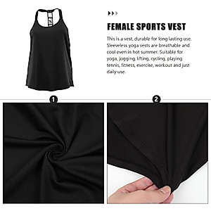 Healifty Women's Fitness Vest Female Sports Vest Women Yoga Vest Womens Athletic Tanks Womans Tank Top Workout Tops Women Cropped Running Tank Women Sports Vest Female Yoga Clothes Cut Out Black