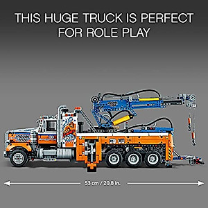 LEGO Technic Heavy-Duty Tow Truck 42128 with Crane Toy Model Building Set, Engineering for Kids Series
