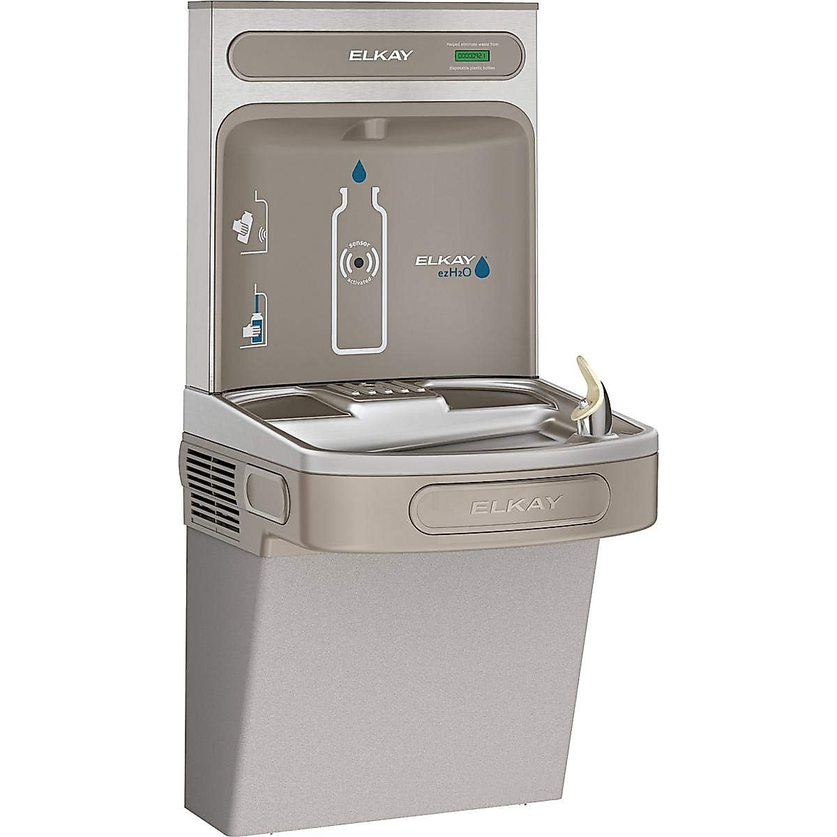 Elkay EZSDWSLK Bottle Filling Station and Cooler, 38.63 x 19.00 x 0.00 inches, Light Gray Granite