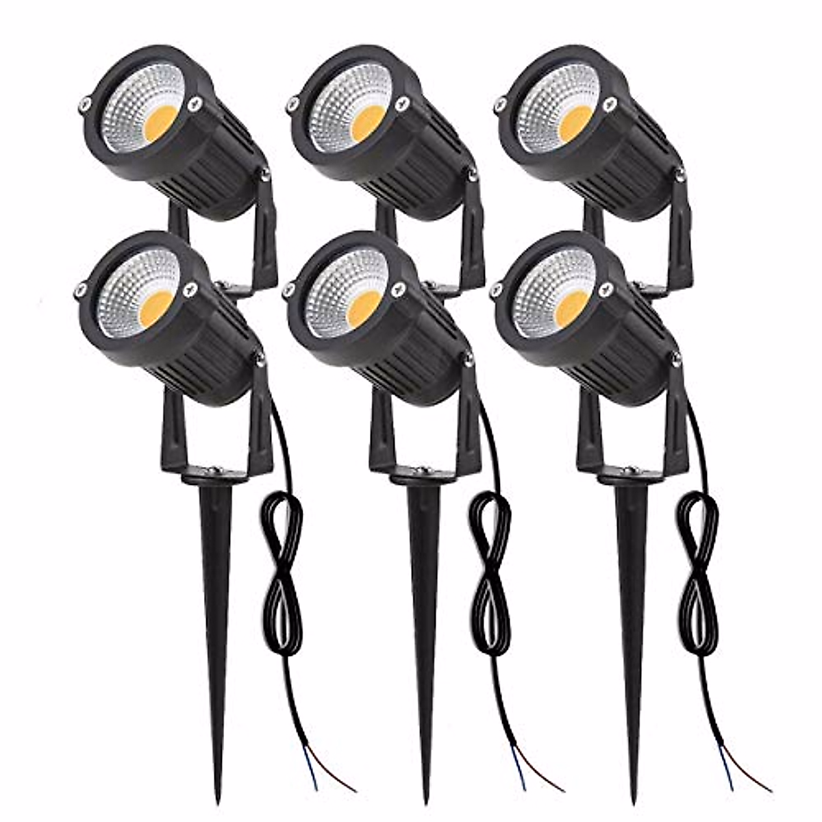 SUNRIVER Low Voltage Landscape Lights Led Landscape Lighting 6W Outdoor Landscape Lights 12V 24V Waterproof Landscape Spotlights for Yard, Lawn, Garden(6 Pack Warm White)