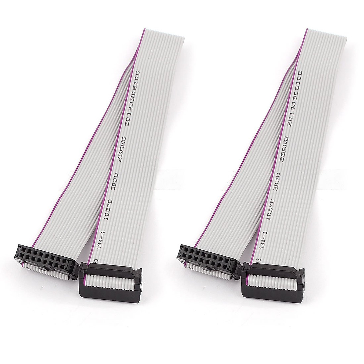 uxcell 2pcs FC16P IDC 16-Pin Hard Drive Extension Wire Flat Ribbon Cable 30cm