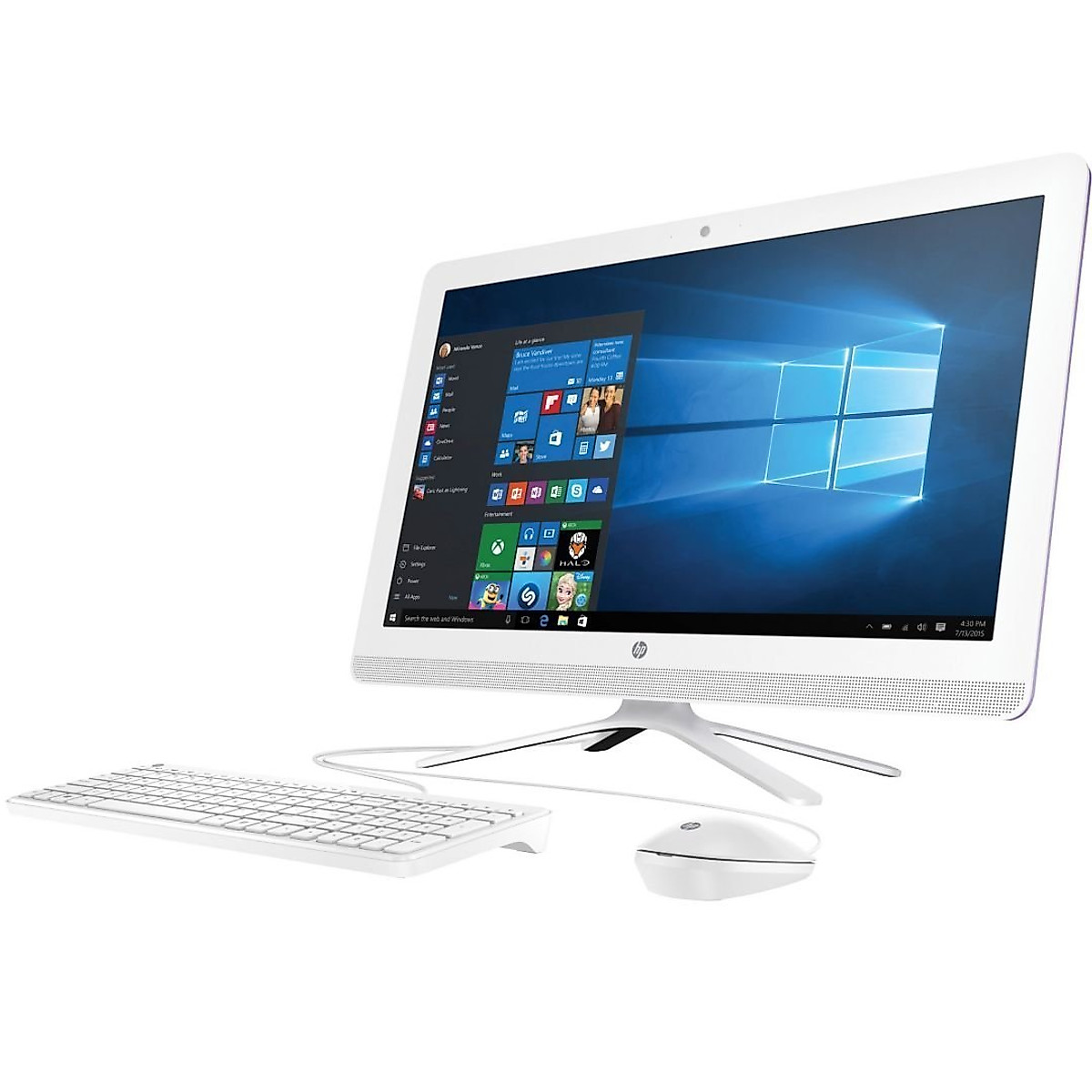 HP 21.5-Inch Full HD IPS All-in-One High Performance Desktop PC, Intel Pentium Quad-Core Processor, 4GB RAM, 1TB 7200RPM HDD, DVD+/-RW, WIFI, Bluetooth, HDMI, Windows 10, Silver