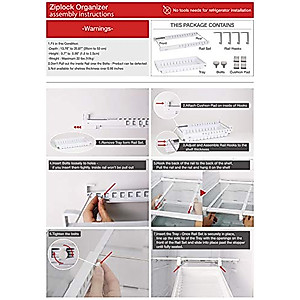 HAIM Living Zipper Bag Organizer for Fridge Freezer Refrigerator - Best Solution to Clean and Organize Zipper Bag Tray Zipper bag Holder Rack Hanger