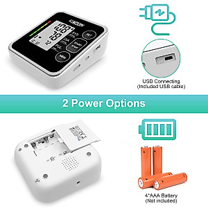 CAZON Blood Pressure Monitor Cuff Upper Arm Automatic BP Machine Digital Home Blood Pressure Monitoring Meter 2x100 Memory Hypertension Detector