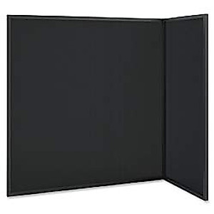 HON Manage Privacy Screen, Freestanding, 49" W x 24-1/2"D x 50" H, Ash Metallic Finish, Black Fabric