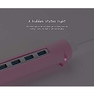 SJYDQ 4 in 1 Cute Pet-Shape HUB for MAC Notebook Aluminum Alloy Silicone 100cm Detached Data Cable (Color : Pink)