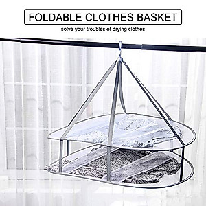 SNOMEL Folding Clothes Drying Rack, Windproof Foldable Cloth Dryer with Fixing Band, Collapsible Hanging Laundry Rack for Sweater - Outdoor, Indoor, Potable (2Size )