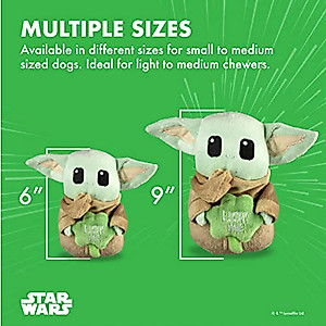 STAR WARS St Patty's 6" Grogu Lucky One Squeaker Pet Toy | St. Patrick’s Day Toy Themed Grogu Baby Yoda The Child | Medium Dog Squeaker Toy for Dogs, (FF19509)