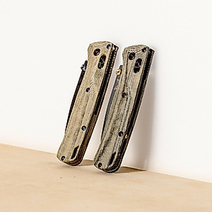 Flytanium Crossfade Micarta Knife Handle Scales Compatible with Benchmade Bugout 535 EDC Knife (Green Canvas)