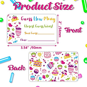 INKNOTE 240 Pcs Candy guessing game cards Guess how many cards Guess how many in the jar for Bridal Baby Shower Party Collection Birthday Party Gender Reveal Games Activities and Decorations3.54x2inch