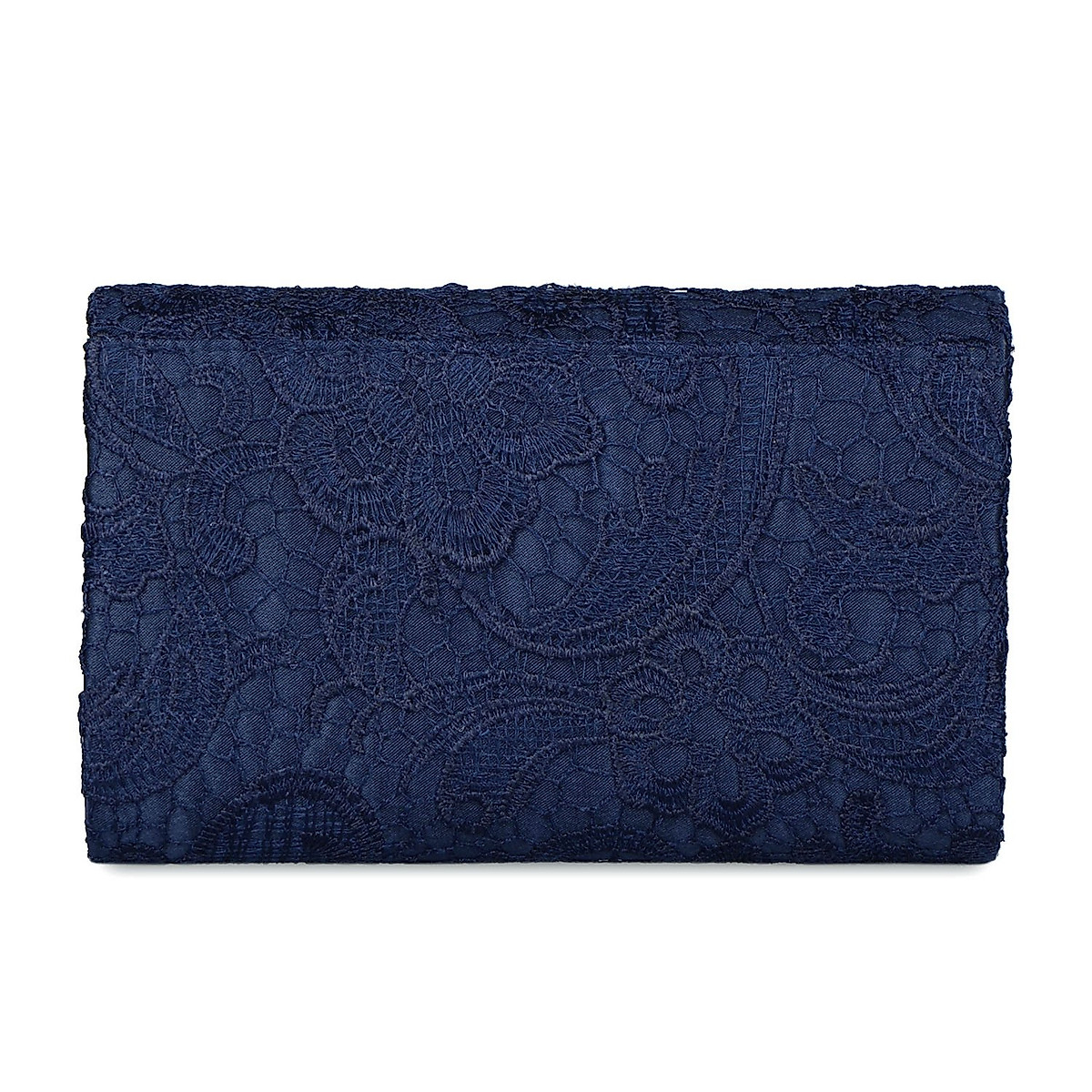 Baglamor Women's Elegant Floral Lace Envelope Clutch Evening Blue, Large
