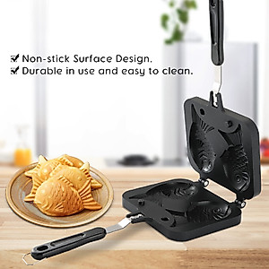 NATGAI Taiyaki Fish Shape Cake Pan Waffle Cake Maker Pan Fish-Shaped Pancake Double Pan Mold