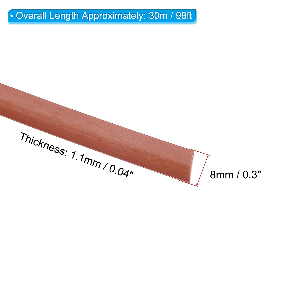 PATIKIL Wicker Repair Kit, 30m/98ft PE Rattan Replacement Repair DIY Set for Wicker Fixing Furniture Patio Furniture Repair, Red Brown