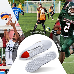 Indoor Soccer Shoes Mens Soccer Cleats Women Turf Soccer Shoes Men Zapatos de Futbol para Hombres Football Cleats Women Tacos de Futbol para Hombre Tacos de Futbol Youth Futsal Shoes TF White