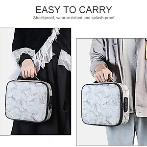 YOOMIK Smell Proof Case with Lock, Upgrade Odor Proof Bag Stash Box for Travel Storage Pouch(Marble Black)