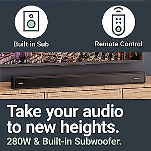 Majority Dolby Atmos Soundbar for TV, Bluetooth Wireless Sound Bar 2.0.2, 120W Sierra Home Audio Sound Bars for TV with Crystal Clear Sound Quality, HDMI ARC and Up-Firing Surround Speaker