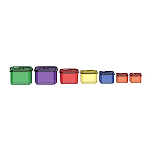 Portion Control Containers- 7 Piece Color Coded Food Storage Set for Meal Prep, Dieting BPA and DEHP Free, Microwave/Freezer Safe by Classic Cuisine