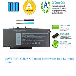 68Wh GJKNX Laptop Battery for Dell Latitude 5580 5480 5280 5490 5590 5491 5591 5288 5488 5495 E5480 E5580 E5490 E5590 E5591 Precision 15 3520 3530 M3520 M3530 GD1JP 5YHR4 451-BBZG DY9NT 0DY9NT 0GD1JP