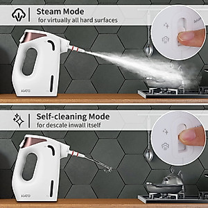 Handheld Steam Cleaner, Handheld Steamer for Cleaning, with Steam Lock Button for Hands-free Steaming, Continuous Steam with Unlimited Use Time, 120℃, for Home Furniture Upholstery Sofa Grout Tile