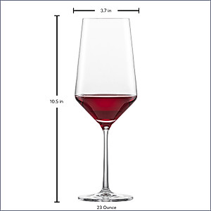 Schott Zwiesel Pure Tritan Crystal Stemware Glassware Collection, 6 Count (Pack of 1), Bordeaux Red Wine Glass
