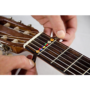 NeckNotes Guitar Trainer | Color Coded Fretboard Fret Map Guitar Note Stickers for Beginner to Advanced Learning of Guitar and Music Theory | Standard Edition (For Acoustic and Electric Guitars)