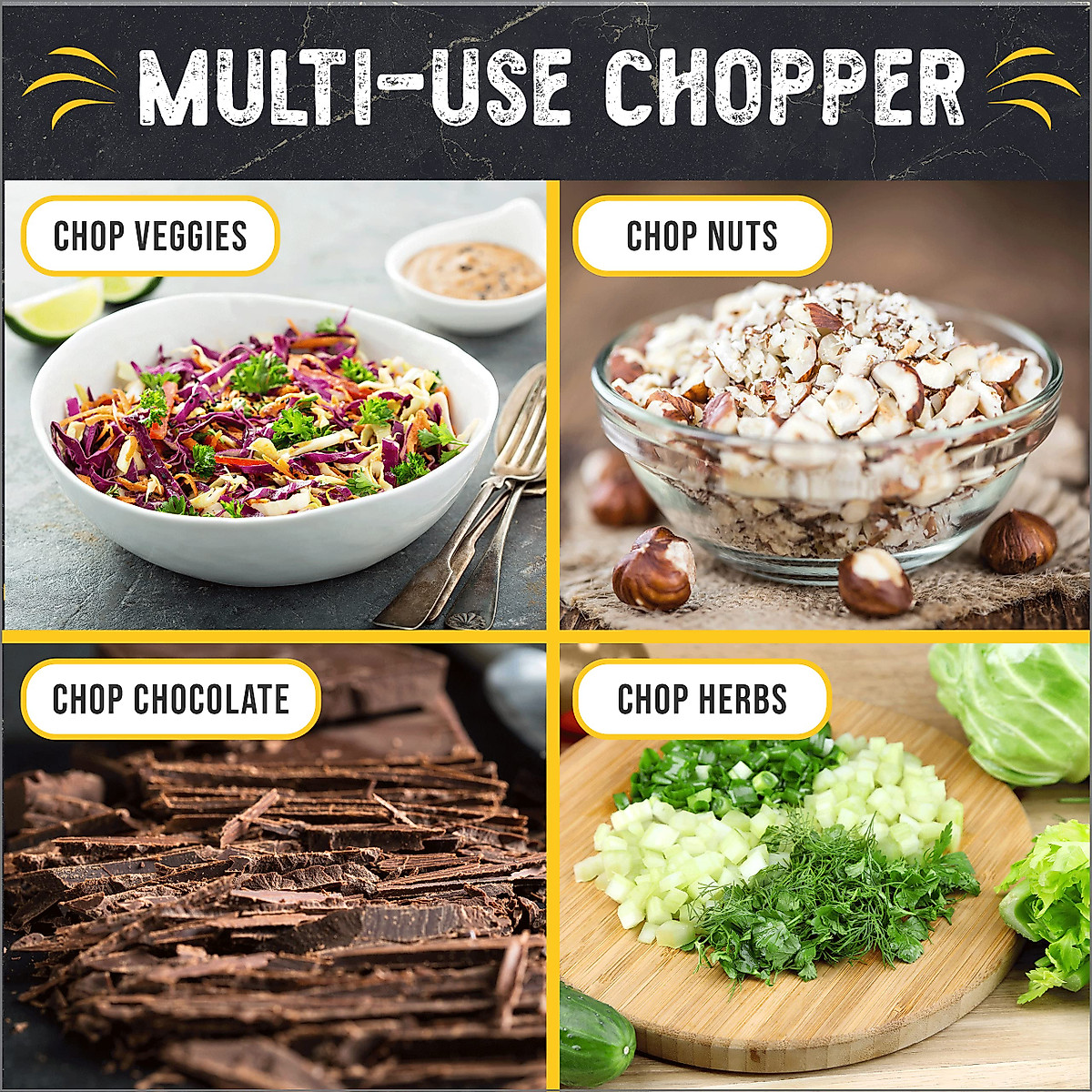 Checkered Chef Stainless Steel Mezzaluna Salad & Vegetable Chopper