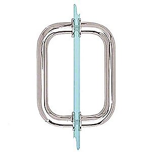 Dynasty Hardware 6" Back to Back Tubular Shower Door Pull for Frameless Shower Doors, Polished Chrome, with Washers