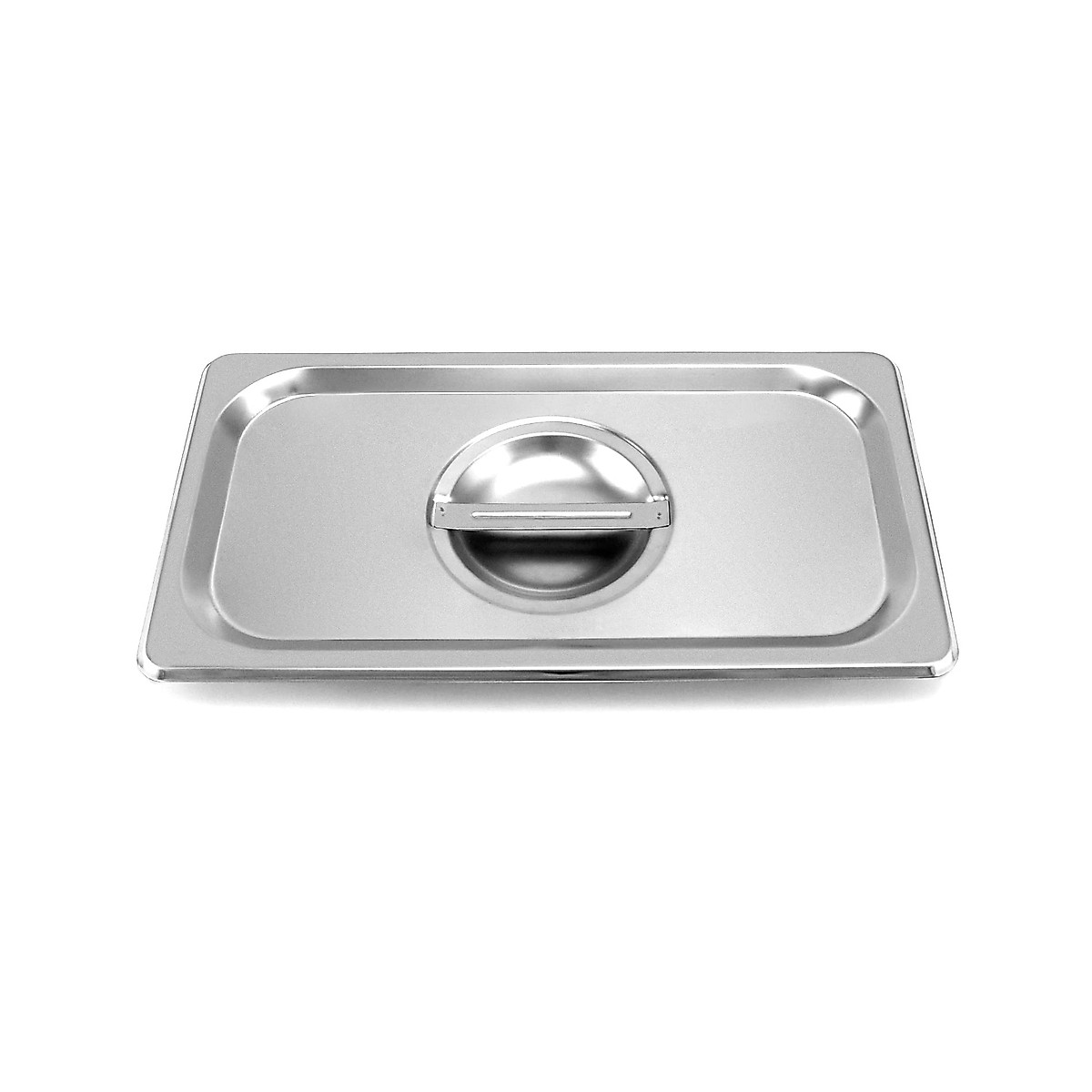 QWORK Solid Pan Lid with Handle, 4 Pack Stainless Steel Steam Table Pan Cover, for 1/3 Size Steam Pans