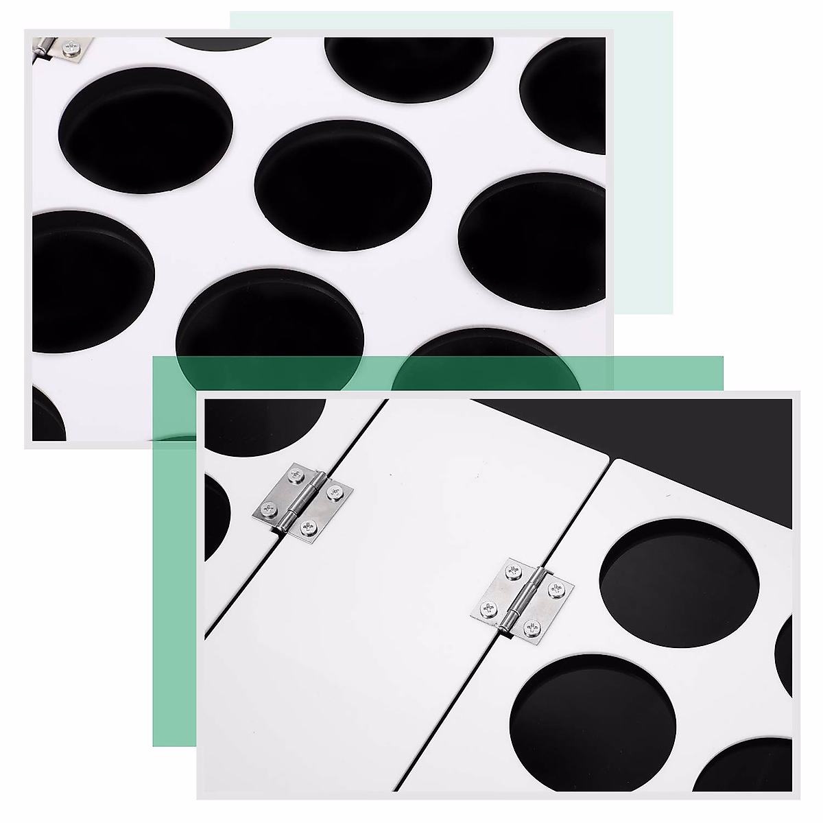 15-Holes Vinyl Storage Rack Acrylic Storage Organizer Multiple Large Holes Display Stand for Vinyl Rolls and More (12 Inch x 7.8 Inch, Aperture 2 Inch) (White)