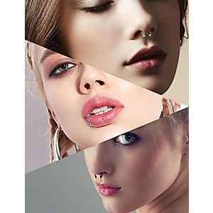 Lcolyoli 16G Variety of Sizes Horseshoe Rings Surgical Steel Nose Septum Rings Hoop Eyebrow Smiley Lip Rings Tragus Earring Daith Helix Piercing Jewelry for Women Men 6mm 8mm 10mm 12mm Black