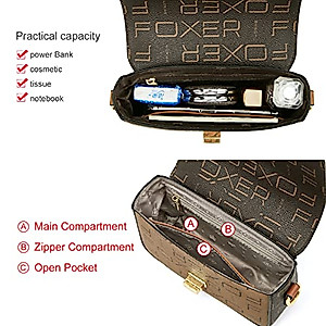 FOXLOVER PVC Leather Small Crossbody Bag for Women Chain Signature Women’s Shoulder Bag Purse Lightweight Mini Handbags