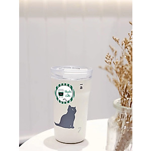 Thanks A Latte Stickers,1.5 Inch Customer Appreciation Labels for Favors Bags,Envelope Seals,Goodie Bags,Suitable for Small Business,Cafe,500 Pcs Per Roll